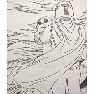 Barefoot Dreams CozyChic The Mandalorian Throw Cream/Graphite One Size, 54"x72" (DNHCC1990-121-00)