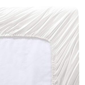 Brielle Home Tencel Lyocell Sateen Sheet Set, White, King