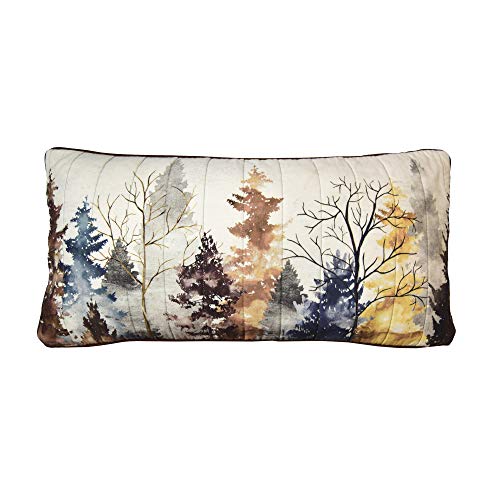 Donna Sharp Throw Pillow - Bear Mirage Lodge Decorative Throw Pillow with Watercolor Trees Pattern - Rectangle