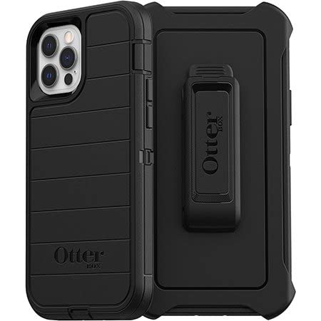 OtterBox Defender Series Rugged Case for Apple iPhone 12 & iPhone 12 Pro - Black (with Microbial Defense)