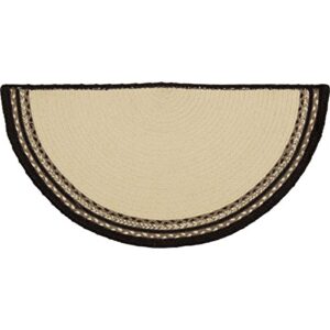 VHC Brands Sawyer Mill Small Jute Half Circle Area Rug Farmhouse Solid, Entryway Kitchen Doormat Non Skid Pad 16.5x33 (Pig)