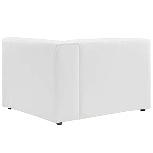 Modway Mingle Vegan Leather Sectional Sofa Right-Arm Chair, White