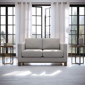 edenbrook parkview upholstered loveseat with wood base-two-cushion design-contemporary feel love seats, misty gray