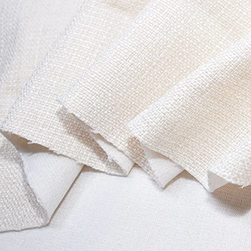 Yutong Fabric by The Yard and 9OZ-100% Polyester Upholstery Sewing Fabrics-Solid Ivory Pattern