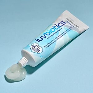 Luvbiotics Whitening Toothpaste with Probiotics & Xylitol promotes good bacteria for whiter teeth, fresh breath & healthy gums.Free from SLS, Parabens, Artificial Colours/Flavours/Sweeteners 75ml Tube