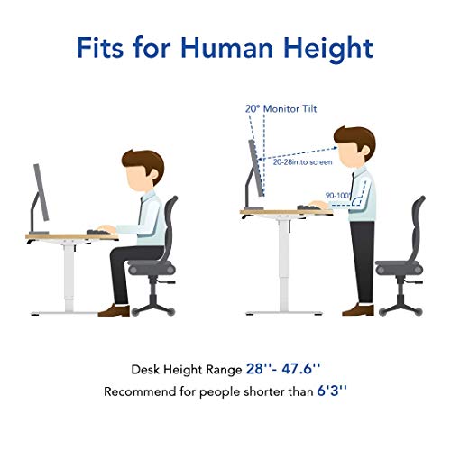 FLEXISPOT EC1 Height Adjustable Desk 55 x 28 inch Electric Standing Desk Whole-Piece Desk Board Stand Up Desk for Home Office (Gray Frame + 55" Natural Top)