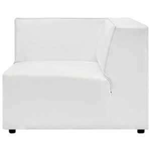 Modway Mingle Vegan Leather Sectional Sofa Corner Chair, White 37 x 37 x 27