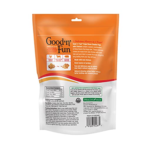 Good ’n’ Fun Triple Flavor Dumbbells 5.5 Ounces, Gourmet Dog Snacks