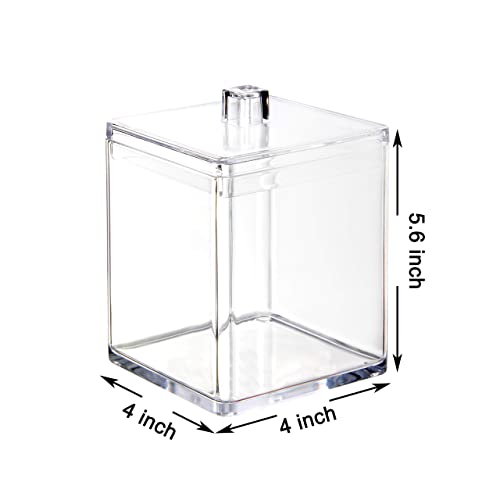 Youngever Clear Plastic Apothecary Jar, Square Shape (30 Ounce)