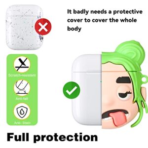 Oqplog for Airpod 2/1 for AirPods Case 3D Cute Fun Cartoon Fashion Funny Character Air Pods 2&1 Cover Design for Girls Women Teen Boys Kids Unique Kawaii Trendy Animal Soft Silicone Cases – Bad Guy