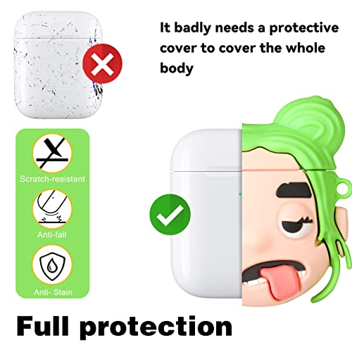 Oqplog for Airpod 2/1 for AirPods Case 3D Cute Fun Cartoon Fashion Funny Character Air Pods 2&1 Cover Design for Girls Women Teen Boys Kids Unique Kawaii Trendy Animal Soft Silicone Cases – Bad Guy