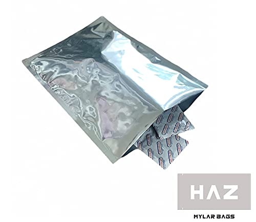 (25) Premium Quality 3 Size Mylar Bags for Food Storage (10 Mil) Thick Mylar Bags With Oxygen Absorbers 500cc for Bulk Food Preservation - Variety Pack, Quart, 1 Gallon, 2 Gallon Long Term Food Storage Bags (8 x12 Inch, 10 x 14 Inch, 14 x 20 Inch)