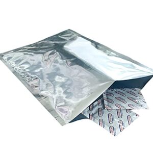 (25) Premium Quality 3 Size Mylar Bags for Food Storage (10 Mil) Thick Mylar Bags With Oxygen Absorbers 500cc for Bulk Food Preservation - Variety Pack, Quart, 1 Gallon, 2 Gallon Long Term Food Storage Bags (8 x12 Inch, 10 x 14 Inch, 14 x 20 Inch)