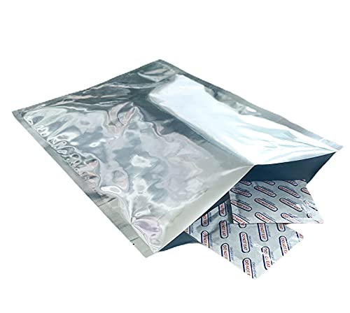 (25) Premium Quality 3 Size Mylar Bags for Food Storage (10 Mil) Thick Mylar Bags With Oxygen Absorbers 500cc for Bulk Food Preservation - Variety Pack, Quart, 1 Gallon, 2 Gallon Long Term Food Storage Bags (8 x12 Inch, 10 x 14 Inch, 14 x 20 Inch)