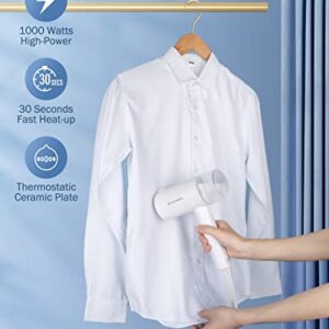 BEAUTURAL Steamer for Clothes, Foldable Handheld Clothing Wrinkles Remover for Garments, 30-Second Fast Heat-up, Portable Fabric Steamer for 120V Countries, Not for Use in 220V Such as Europe