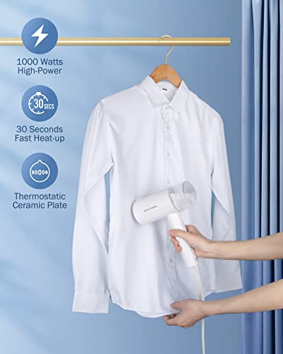 BEAUTURAL Steamer for Clothes, Foldable Handheld Clothing Wrinkles Remover for Garments, 30-Second Fast Heat-up, Portable Fabric Steamer for 120V Countries, Not for Use in 220V Such as Europe