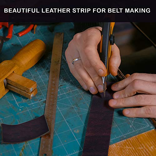 Leather Strap - Full Grain Buffalo Leather Strips for Crafts – Brown Leather Straps 1 Inch Wide Ideal for Arts and Crafts, Tooling, Jewelry, DIY Home Decor, & More - 1” x 60” Tooling Leather Strip