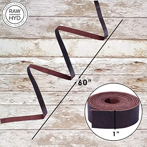 Leather Strap - Full Grain Buffalo Leather Strips for Crafts – Brown Leather Straps 1 Inch Wide Ideal for Arts and Crafts, Tooling, Jewelry, DIY Home Decor, & More - 1” x 60” Tooling Leather Strip