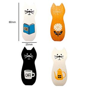 4pcs Mini Wooden Cute Cat Clothespin Clips Food Storage Bag Seal Clamp Clothes Pegs