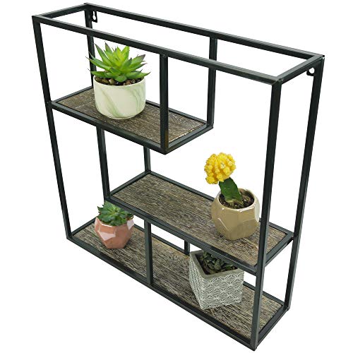 Admired By Nature Wall, Square Black Geo Shelf (ABN5E175SQ-BLK)