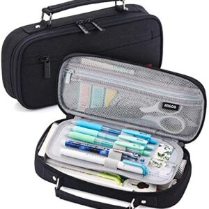 Pen case Pencil case Large capacity Fashionable Pencil case Boys Girls Elementary school students Junior high school students High school students University students For working adults (black)