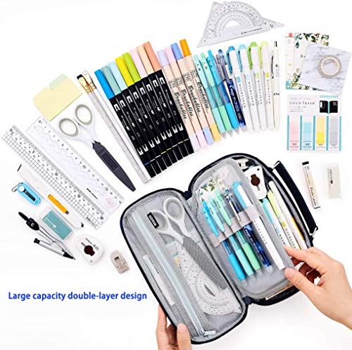 Pen case Pencil case Large capacity Fashionable Pencil case Boys Girls Elementary school students Junior high school students High school students University students For working adults (black)