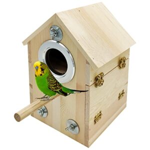 kathson bird nesting house，wooden bird breeding nest parrot breeding mating box for hummingbirds lovebirds cockatiel budgie finch