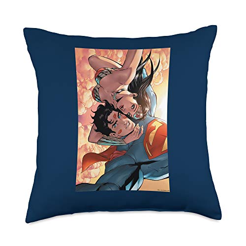 Wonder Woman Superman Flying Selfie Throw Pillow, 18x18, Multicolor