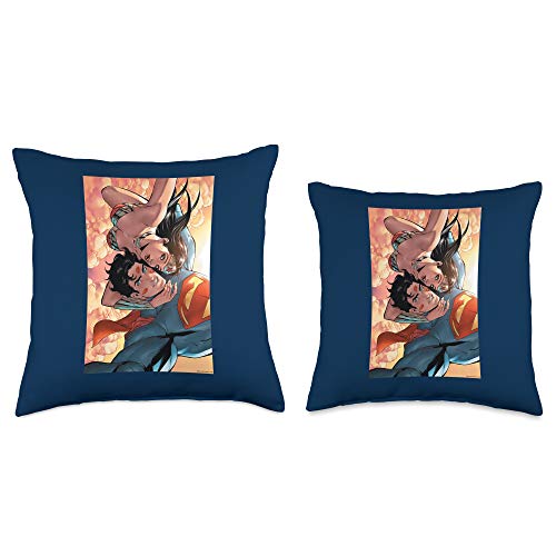 Wonder Woman Superman Flying Selfie Throw Pillow, 18x18, Multicolor