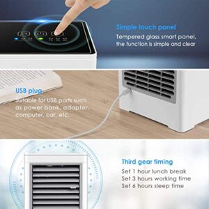 Personal Air Cooler, Portable Evaporative Conditioner with 3 Wind Speeds Touch Screen Small Desktop Cooling Fan, Mini Air Conditioner Fan for Home, Bedroom Room, Office, Dorm, Car, Camping Tent