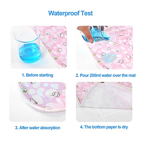 kathson 4 Pack Guinea Pig Cage Liner Hamster Cage Bedding Pad Reusable Pee Pads Super Absorbent Waterproof Food Mat for Small Animals