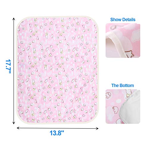 kathson 4 Pack Guinea Pig Cage Liner Hamster Cage Bedding Pad Reusable Pee Pads Super Absorbent Waterproof Food Mat for Small Animals