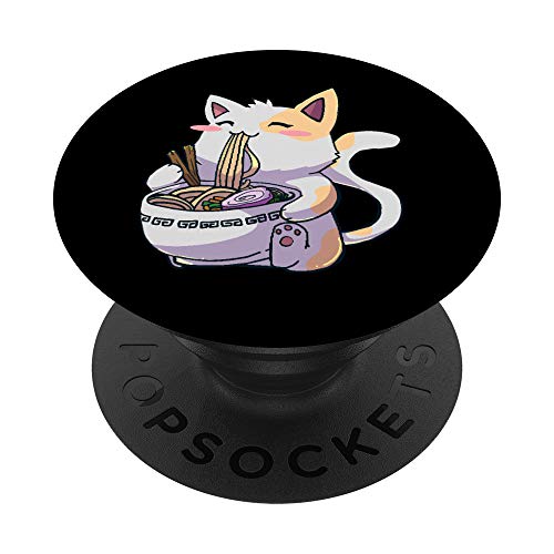 Ramen Anime Kawaii Neko Cat PopSockets PopGrip: Swappable Grip for Phones & Tablets