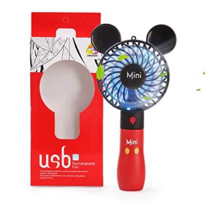 orapink hand held fan,cartoon fan portable hand held usb rechargeable fans with 3 adjustment speeds,battery operated electric powered mini fan, desk desktop fans for home office travel