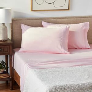 Queen Size Bed Sheets - Breathable Luxury Sheets with Full Elastic & Secure Corner Straps Built In - 1800 Supreme Collection Soft Deep Pocket Bedding, Sheet Set, EXTRA DEEP pocket - Queen, Pale Pink