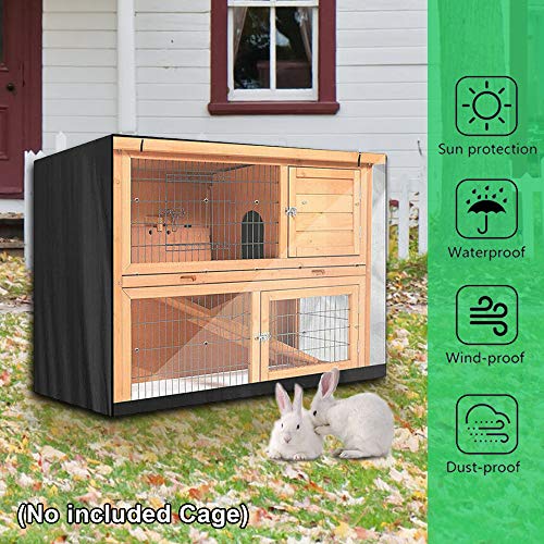 SEIWEI Universal Double Hutch Cover, Moisture Resistant Rabbit Hutch Cover for Dustproof Hutch Cover for Rabbits, Cats, Hamster, Kitten, Pets for The Winter