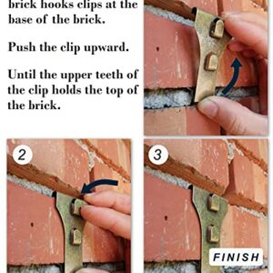 Brick Hook Clips (18 Pack) Outdoor Brick Hangers Wall Clips for Hanging - Mounting to Brick Without Drilling, Heavy Duty Metal Hangers for Outside Home Decor, Fits 2-1/4 to 2-2/5 Inch