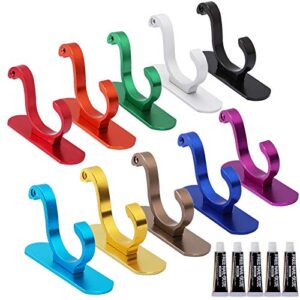 moefu adhesive wall hooks heavy duty wall hangers without nails for entryway, bathroom, bedroom, closet room, kitchen (10 colors,10-pack)