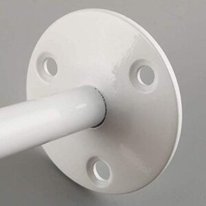 2 pieces of 32mm diameter curtain rod shower curtain wardrobe rod frame pipe flange, ceiling curtain hook, closet rod bracket, white surface treatment