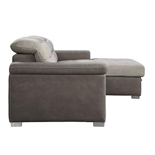 Lexicon Otis Living Room Sectional Sofa Sleeper with Storage, Two-Tone