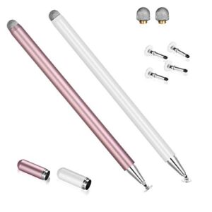 stylus pens for ipad, touch screens stylus pencils high sensitivity disc & fiber tip universal stylus with magnetic cap compatible with ipad, iphone, android, microsoft tablets