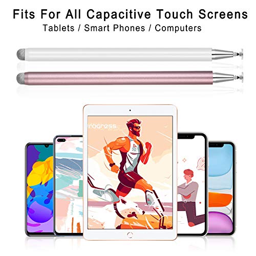 Stylus Pens for iPad, Touch Screens Stylus Pencils High Sensitivity Disc & Fiber Tip Universal Stylus with Magnetic Cap Compatible with iPad, iPhone, Android, Microsoft Tablets