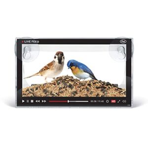 genuine fred live feed bird feeder, clear