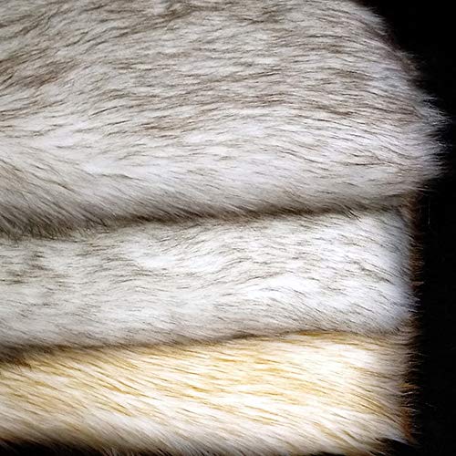 LOOGOOL Faux Fur Fabric Soft Plush Patchwork Sheet White Fur Tip Dyed Toy Bag Sewing Craft DIY Supplies (16x20 inch, Brown)