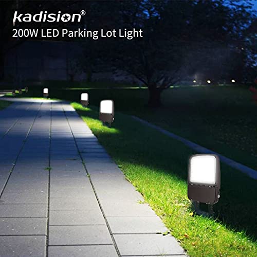 kadision 240W LED Parking Lot Light with Dusk to Dawn Photocell, Dimmable Shoebox Lights with Trunnion Mount, 130LM/W 5000K Daylight 100-277V, 150W/200W/240W Power Tunable