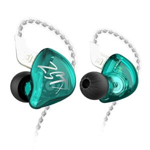 KZ ZST X HiFi Earphone 1BA+1DD Dynamic Driver in-Ear Sports DJ Headphone Noise Cancelling Headset with Upgraded Cable (with Mic, Cyan)