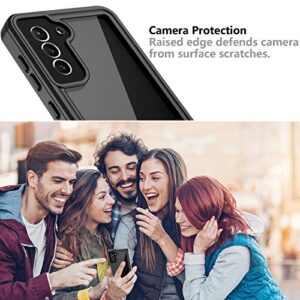 Oterkin for Samsung Galaxy S21 Case,S21 Waterproof Case with Built-in Screen Protector Dustproof Shockproof 360 Full Body Underwater Case for Samsung S21 5G 6.2inch (2021) Black