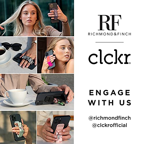 CLCKR Richmond Finch Phone Grip Holder and Expanding Stand, Universal Finger Grip Kickstand Compatible with iPhone 14/13/12, Samsung S22 and More, Multiple Viewing Angles, Sweet Mint Design