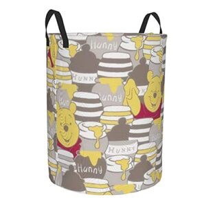 xzzzn winnie pooh bear circular hamper round tunic dirty pocket waterproof large oxford fabric foldable laundry storage basket dirty clothes bag medium