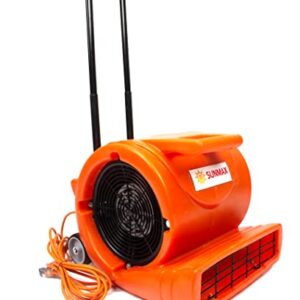 Generic 3-Speed Air Mover 1.3HP 5000 CFM Powerful Floor Blower Carpet Dryers Janitoral Floor Dryer with Telescopic Handle, Wheels